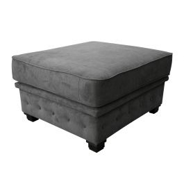 Large Chesterfield Style Footstool Velour Fabric